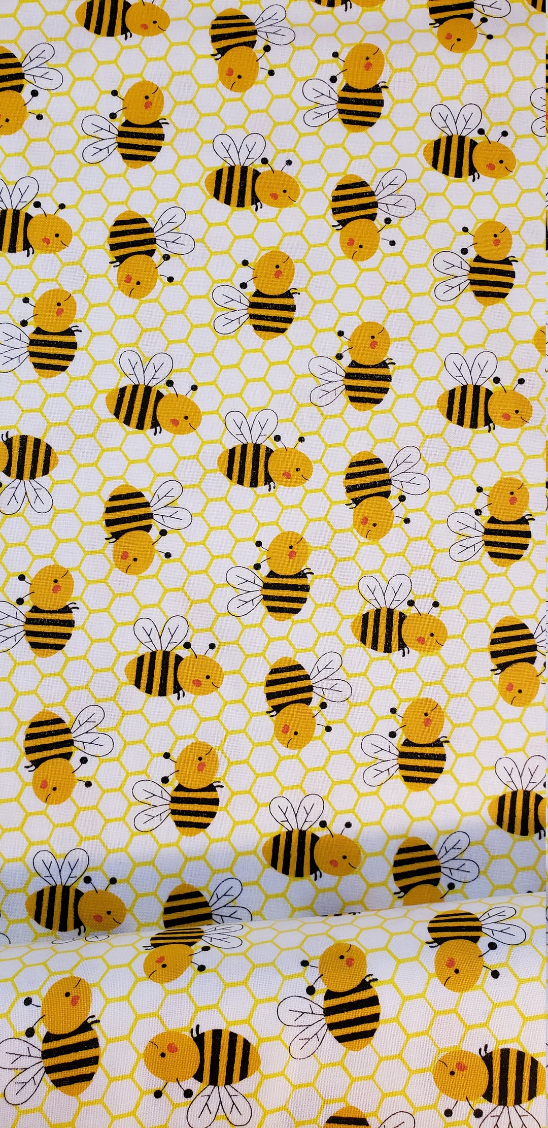 Bee Honeycomb Fabric: 100% Cotton Print, Quilting & Crafts - Etsy