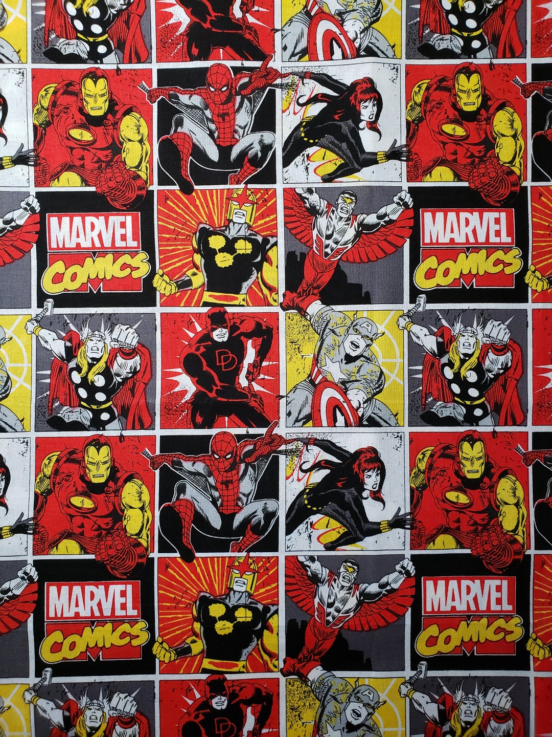 Marvel Comics Squares 100% Cotton for Clothing ,crafts and Quilting ...