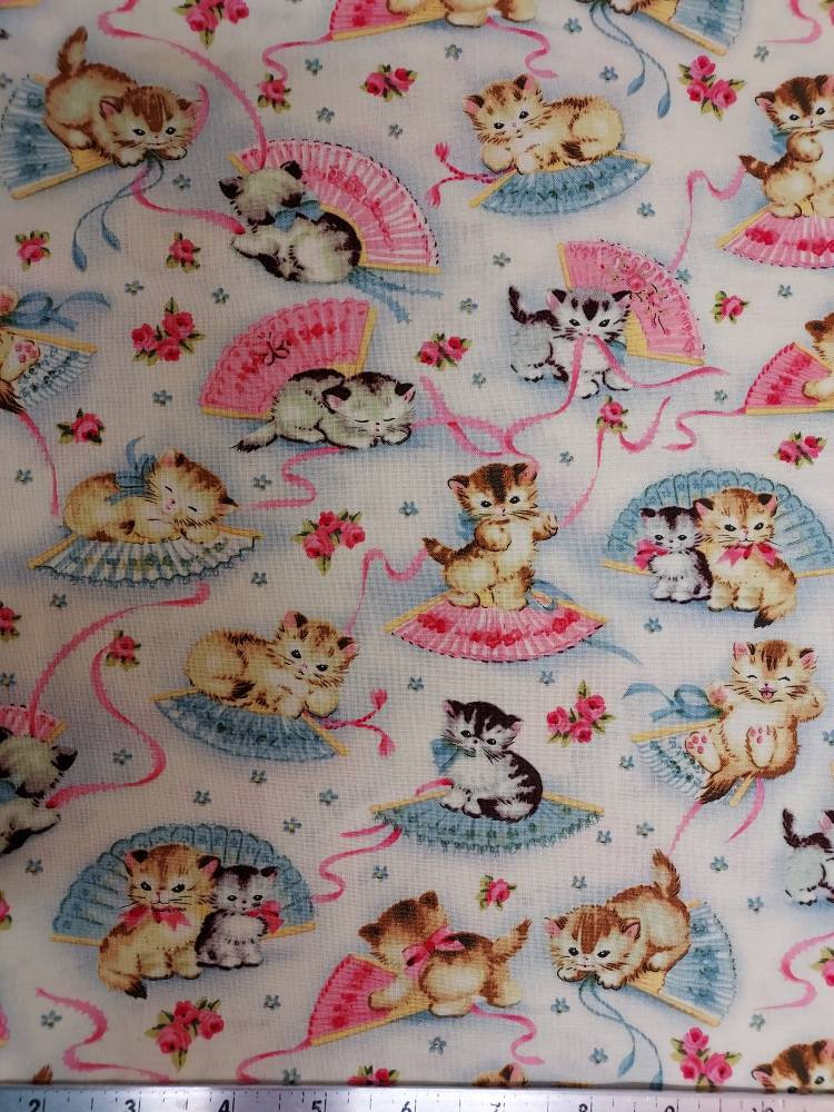 Smitten Kittens Cream Cotton Fabric - Michael Miller Fabric - Etsy