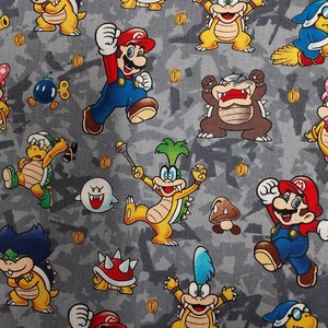 Super Mario Brothers and Friends 100% Cotton for Clothing ,crafts and ...