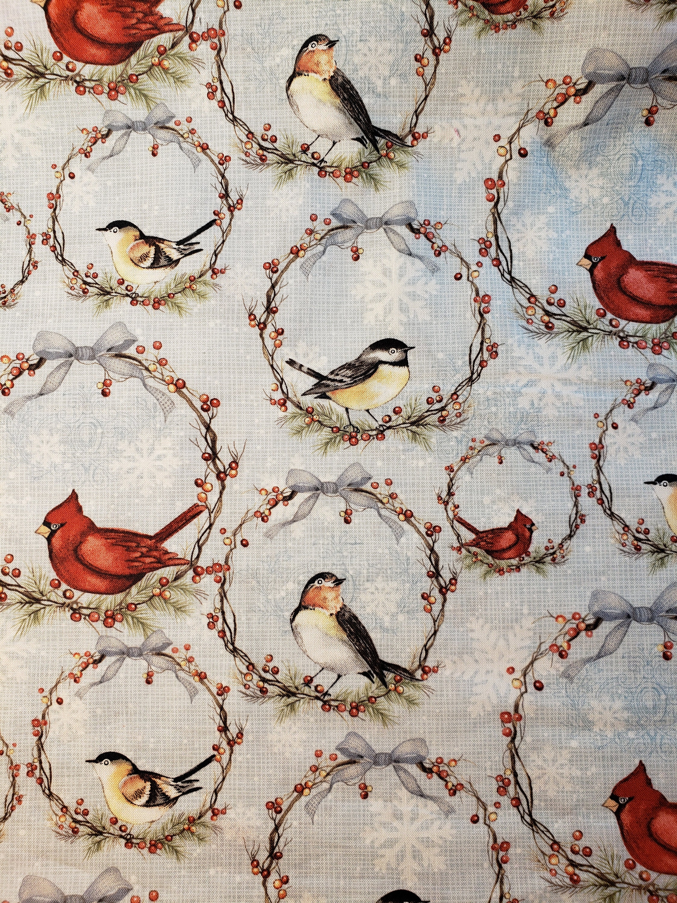 Red Birds on Wreath Cotton Fabric: Quilting & Crafts 4 1/2" - Etsy
