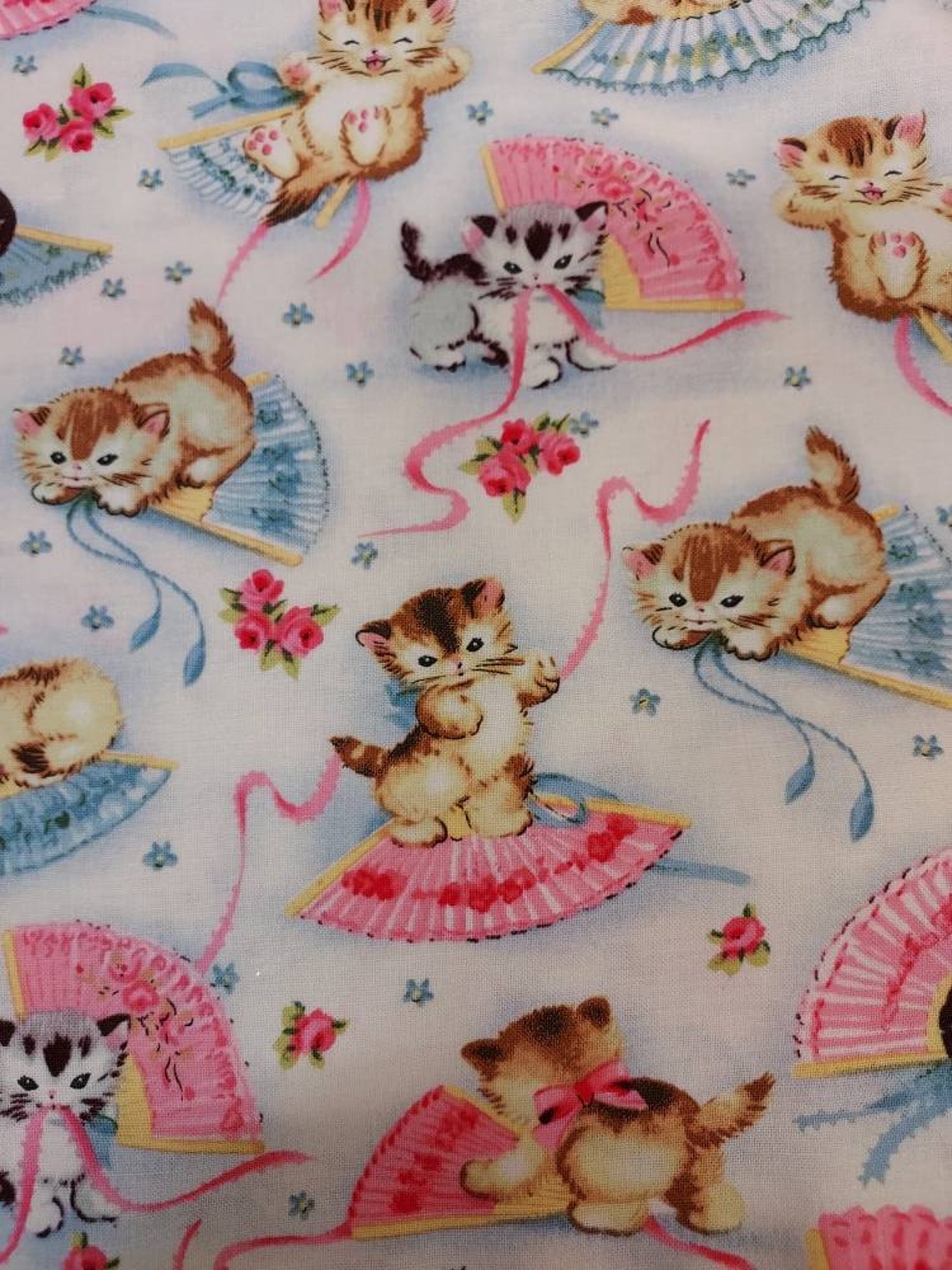 Smitten Kittens Cream Cotton Fabric - Michael Miller Fabric - Etsy