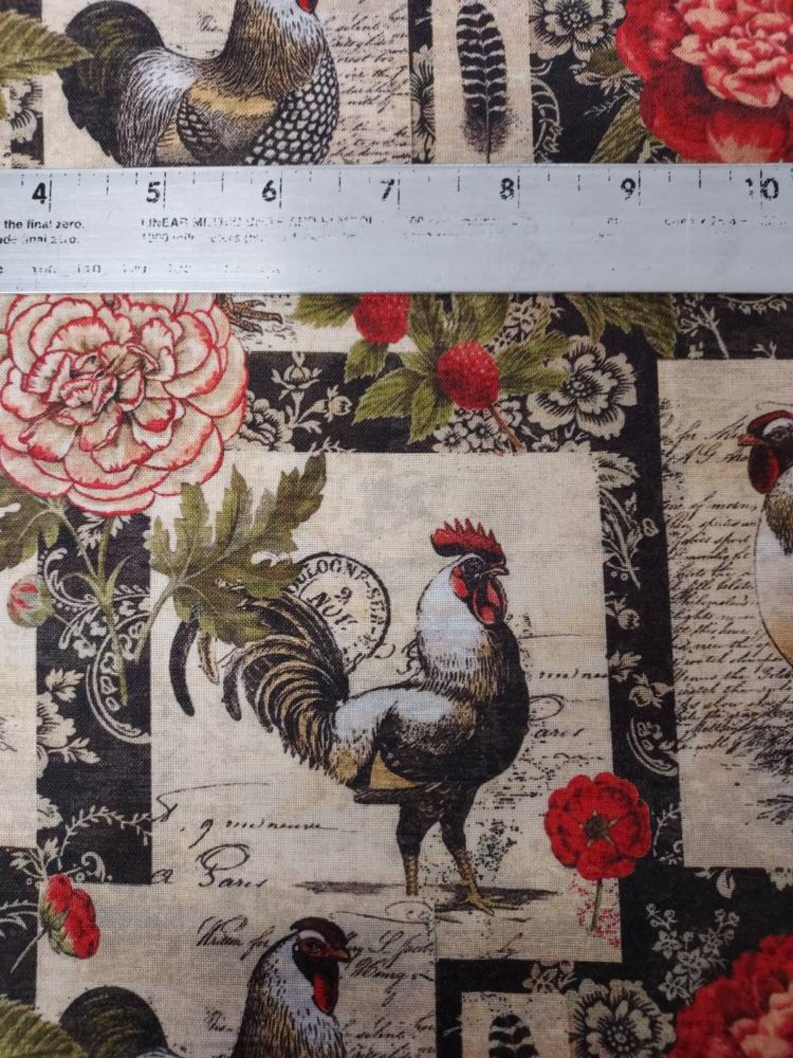 French Chicken and Roosters Fabric 100% Cotton for Clothing - Etsy