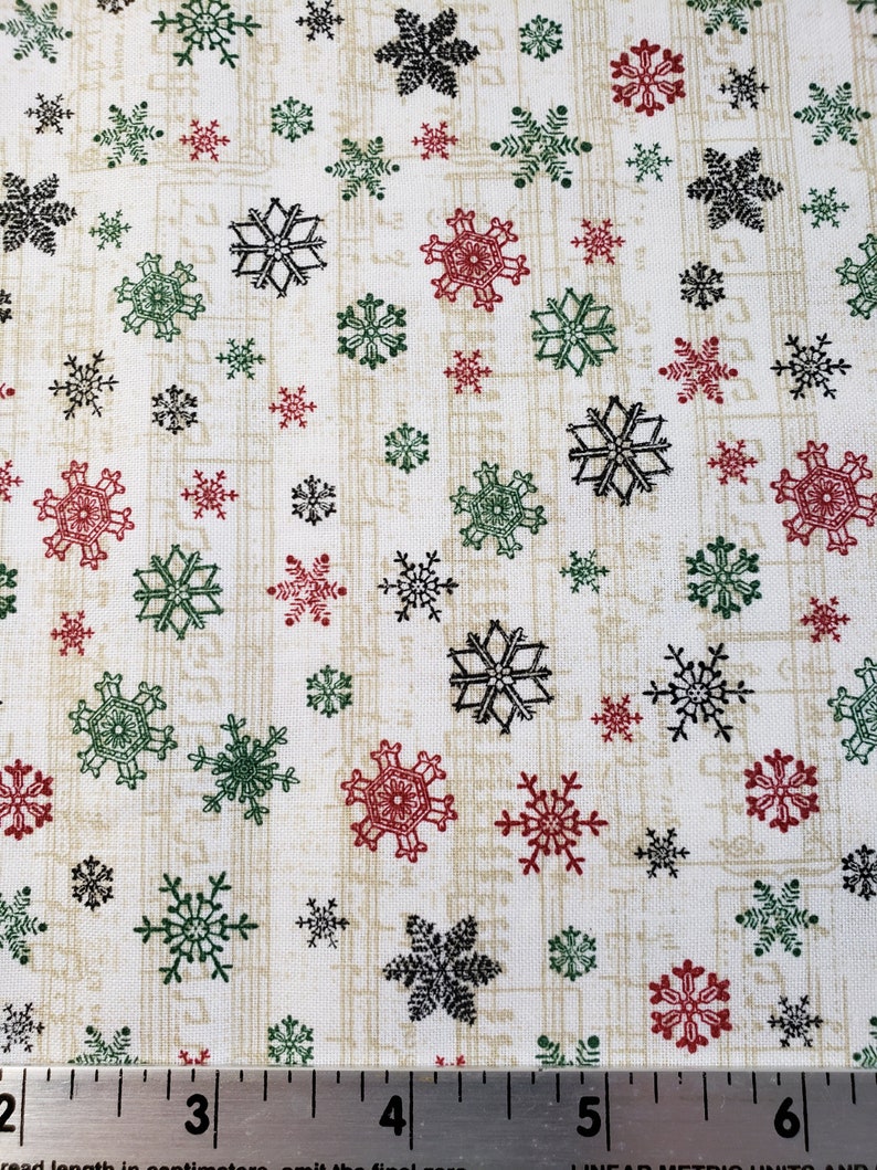 Snowflake Sheet Music Fabric by the Yard 100% Cotton for - Etsy