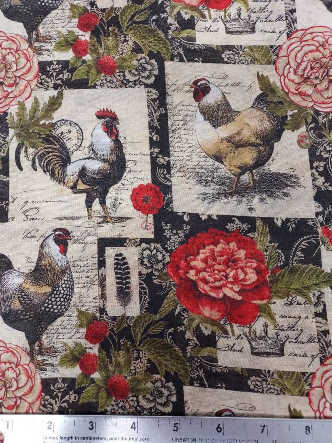French Chicken and Roosters Fabric 100% Cotton for Clothing - Etsy