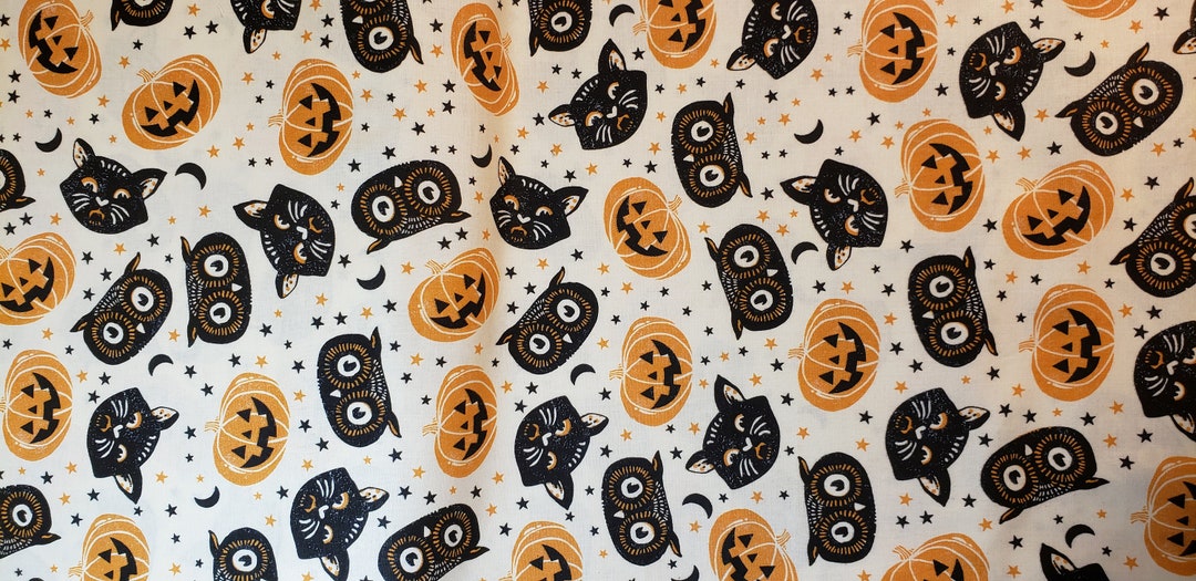 Tossed Cat Heads Novelty Cotton Fabric 100% Cotton for Clothing ,crafts ...