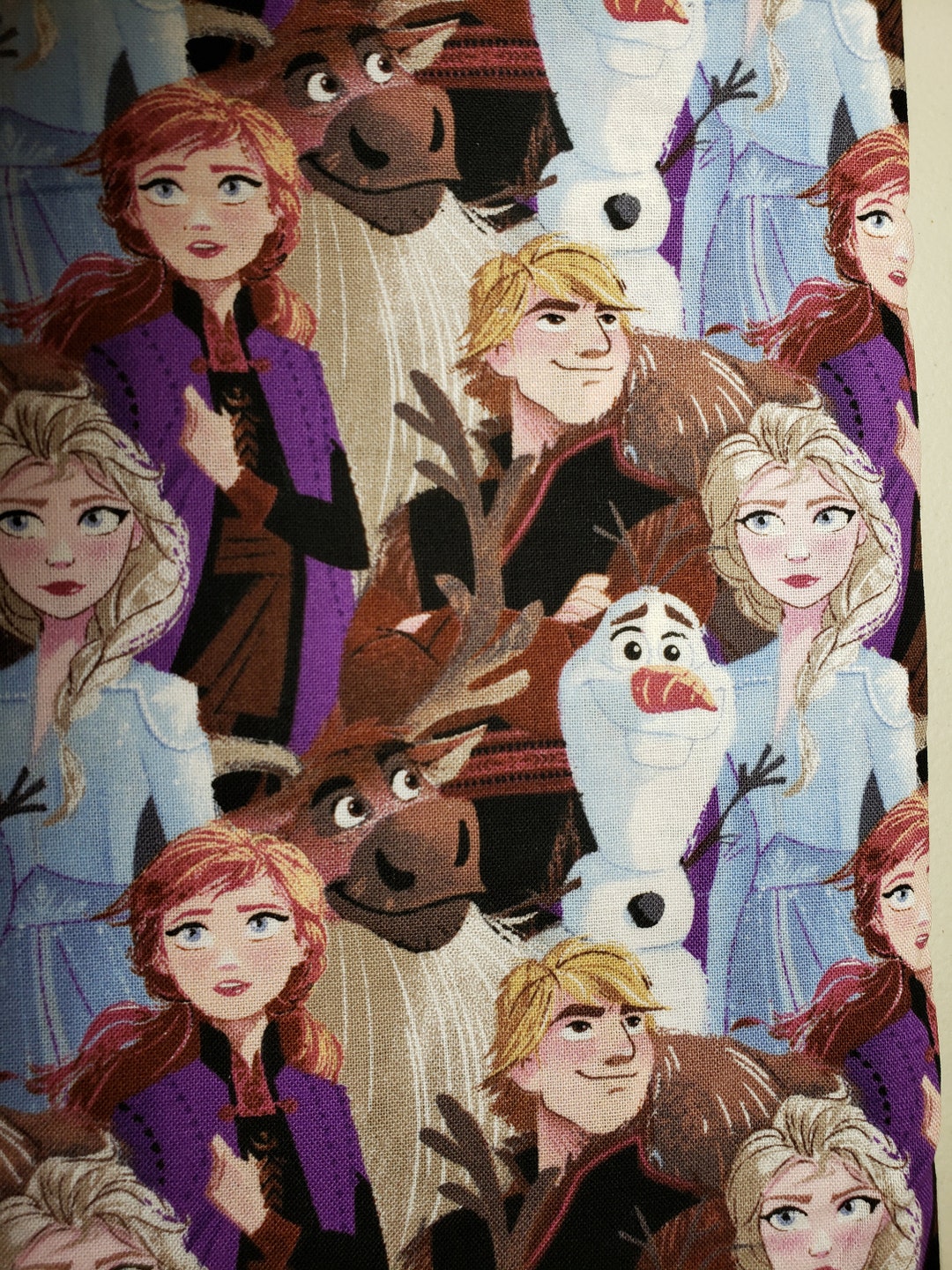 Frozen 2 Elsa and Anna Kristoff and Olaf Fabric Single Yard 100% Cotton ...