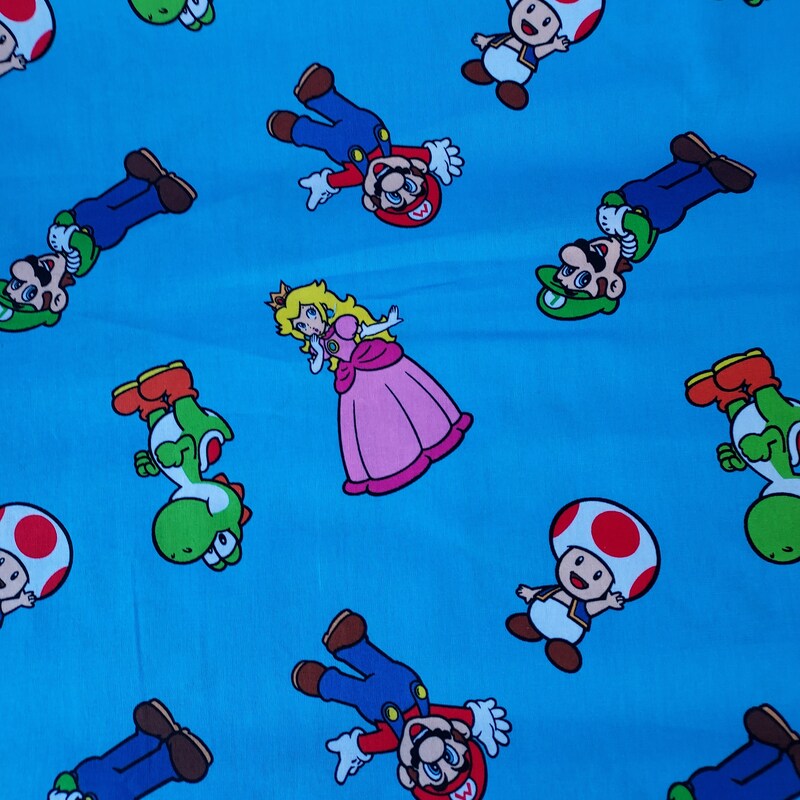 Super Mario Fabric by the Yard - Etsy