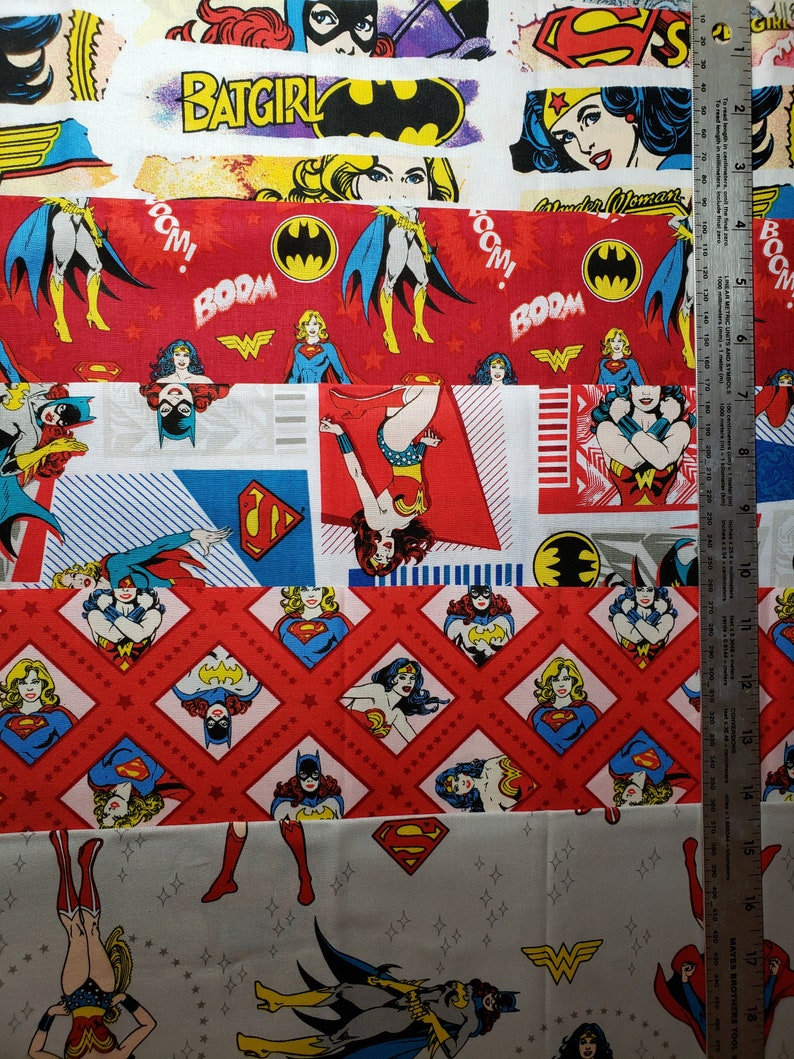 Dc Comics Fabric Fat Quarters 100% Cotton Wonder Woman Batgirl - Etsy
