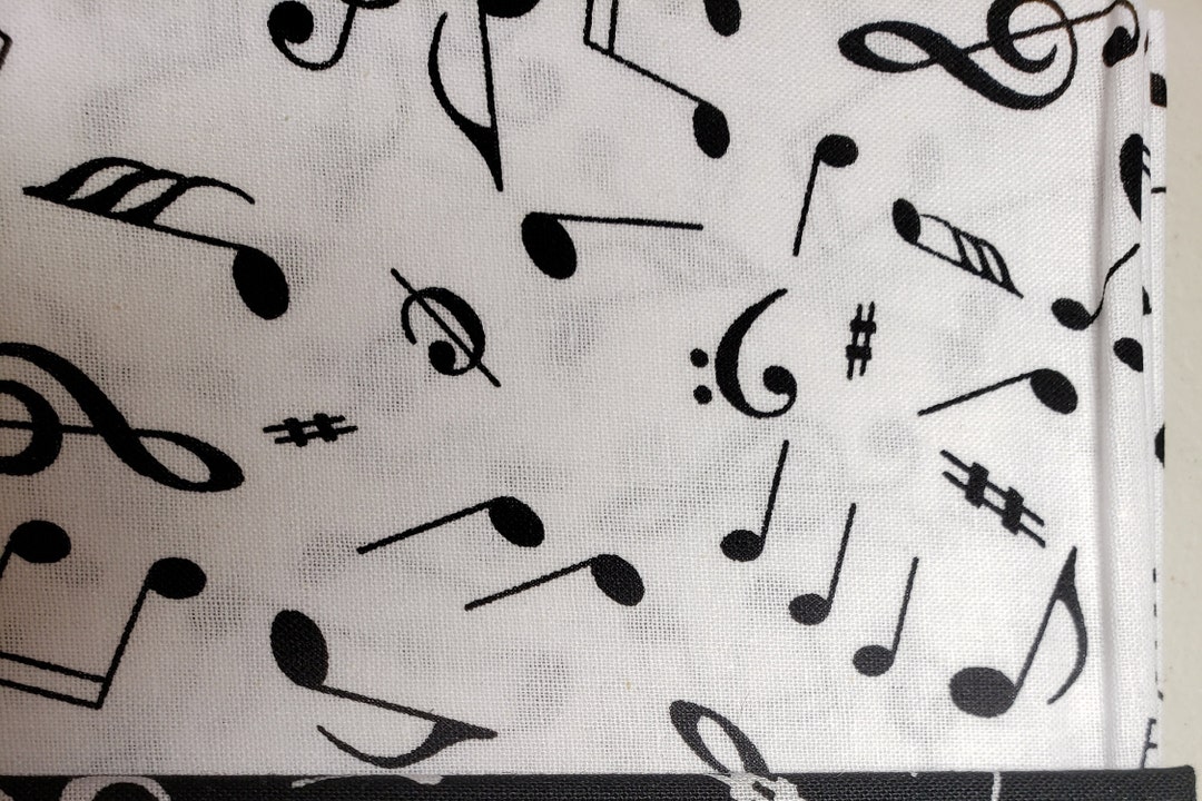 Musical Notes Fabric Fat Quarter: Black and White Cotton (21x18) - Etsy