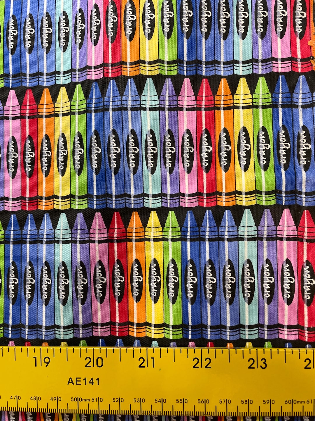 Crayons on Black Fabric: 100% Cotton, Quilting & Crafts Remnant 27" - Etsy