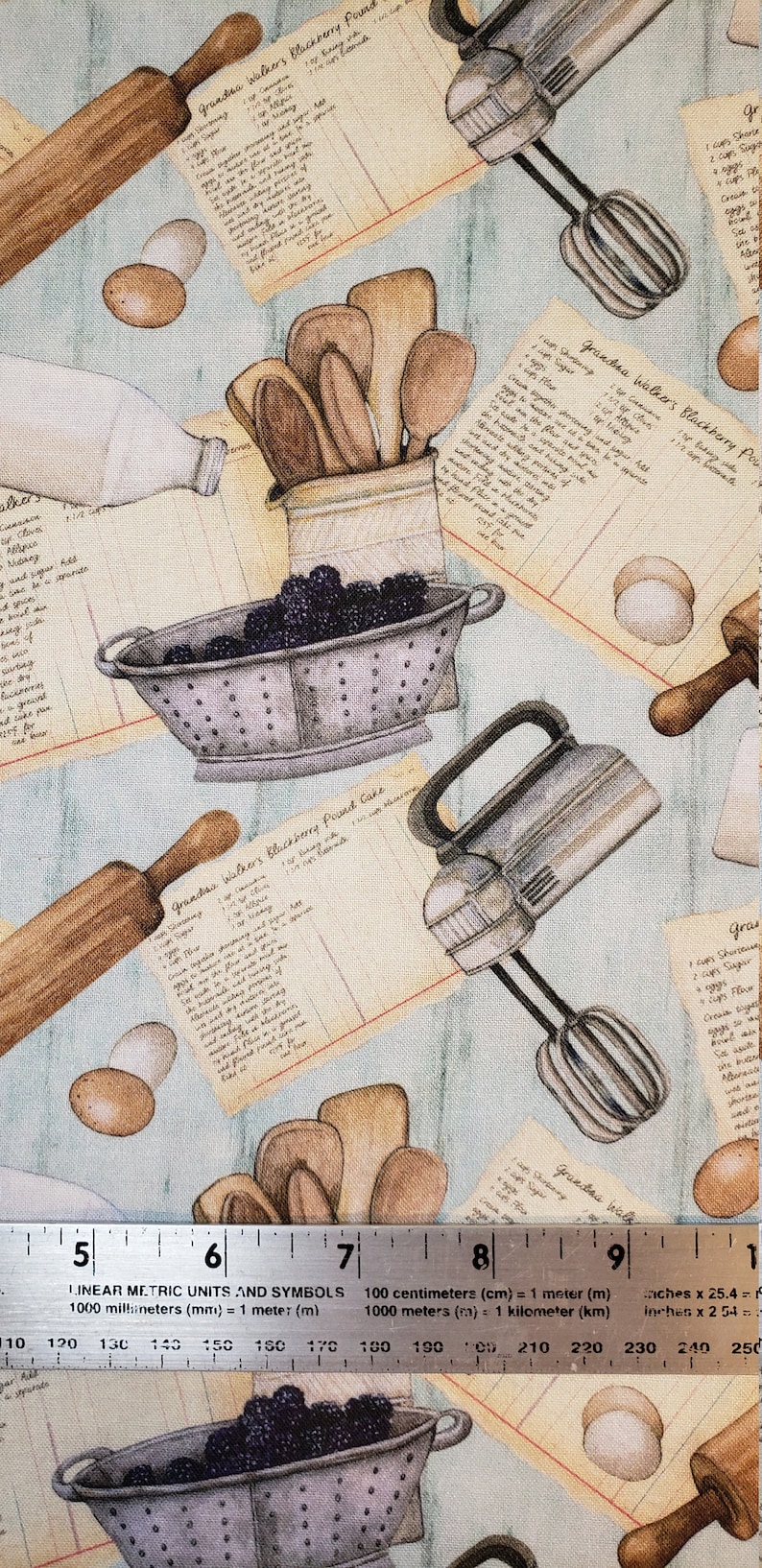 Blackberry Recipe Fabric: 100% Cotton Quilting Material - Etsy