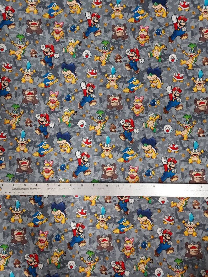 Super Mario Brothers 100% Cotton Fabric: Quilting & Crafts - Etsy