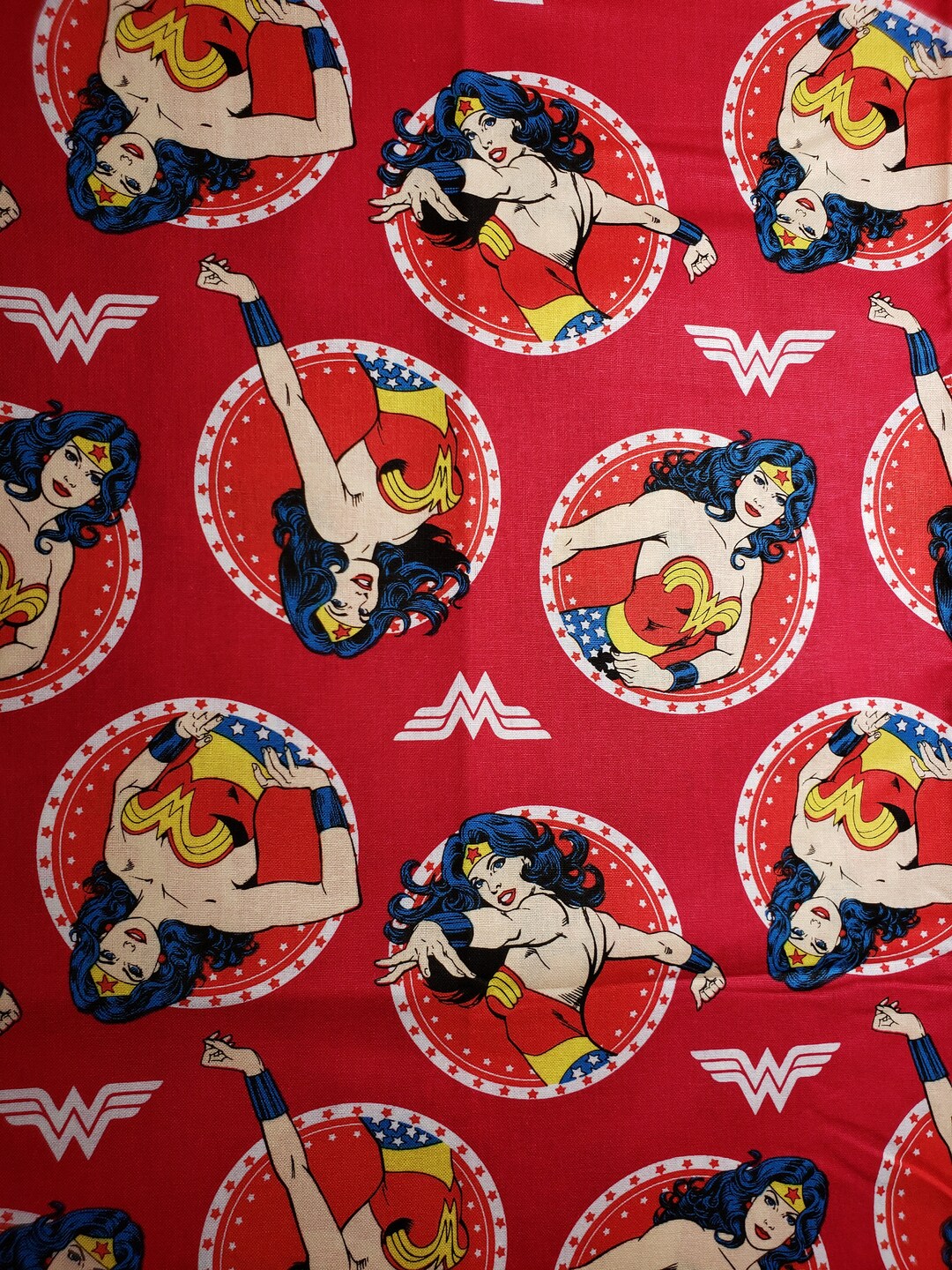 Wonder Woman Fabric: Red Circles, 100% Cotton FQ - Etsy