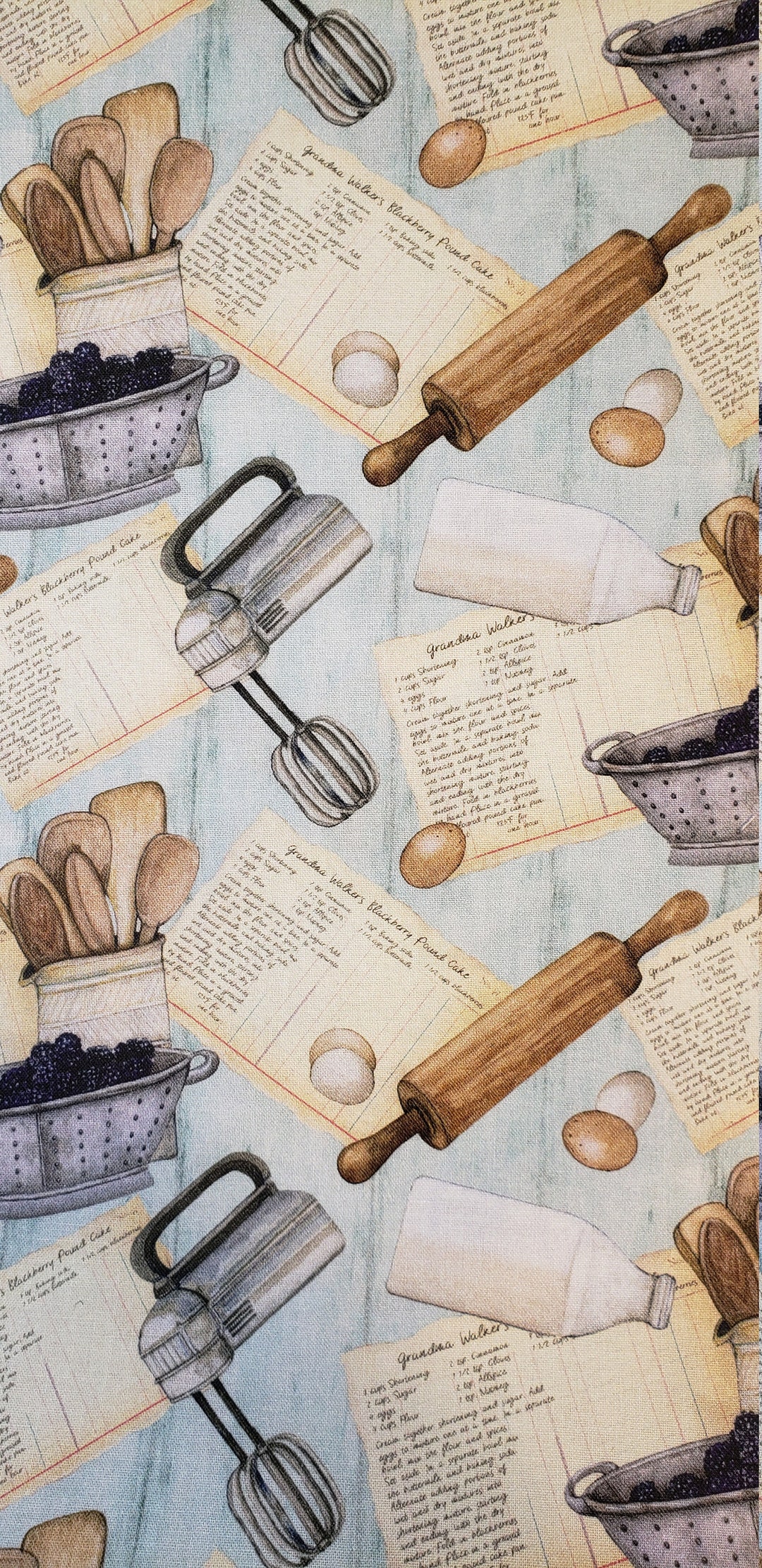Blackberry Recipe Fabric: 100% Cotton Quilting Material - Etsy