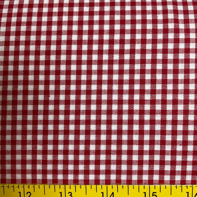 Red Gingham Fabric - Etsy
