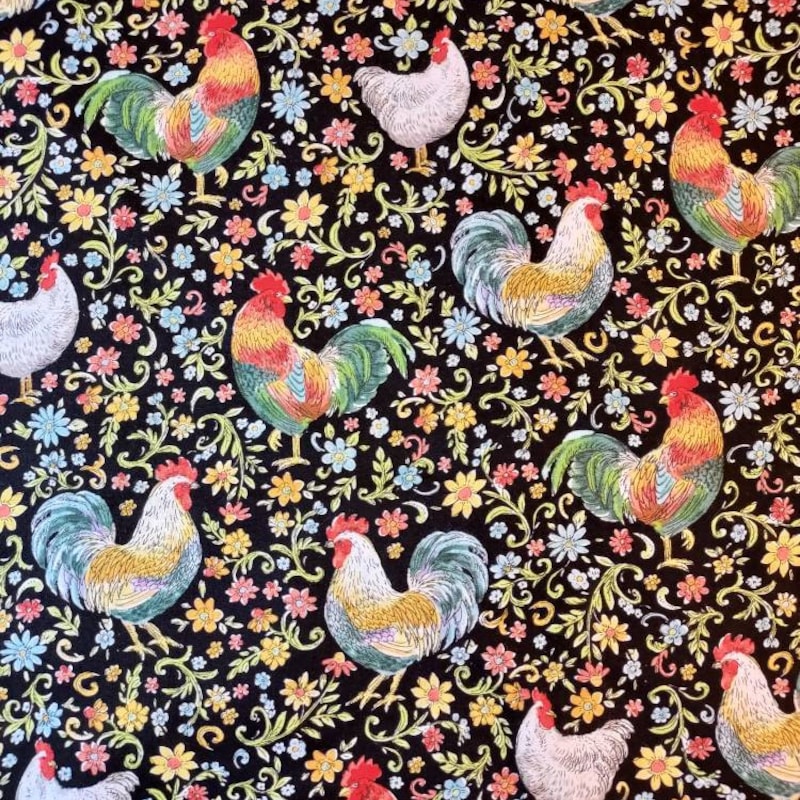 Rooster Fabric - Etsy