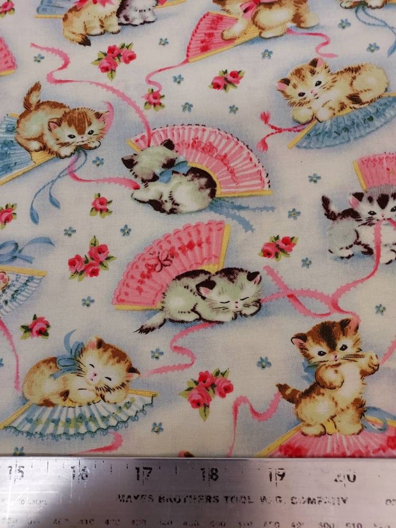 Smitten Kittens Cream Cotton Fabric - Michael Miller Fabric - Etsy