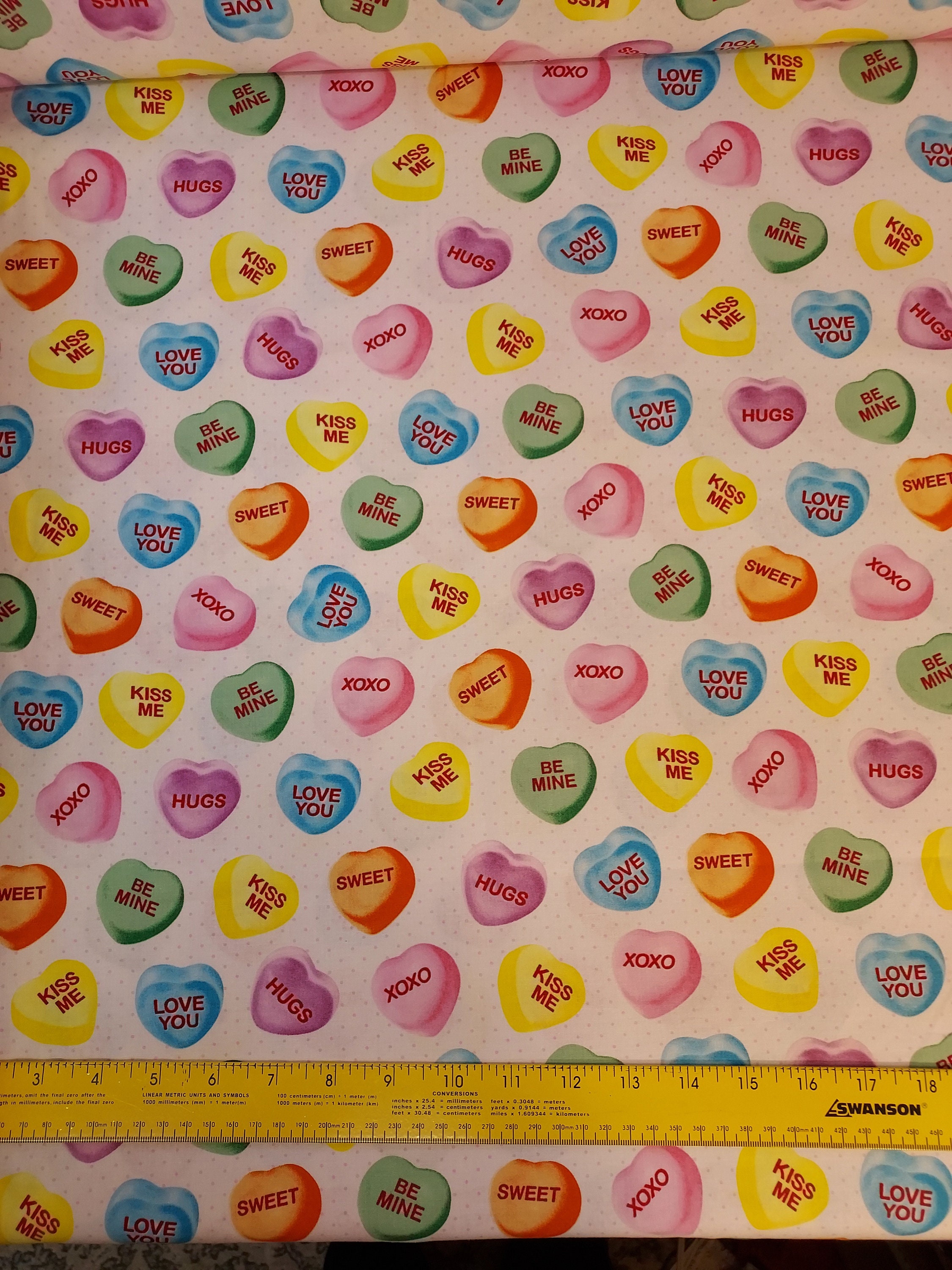 Conversation Candy Hearts Print - Valentine's Day 100% Cotton Fabric - Etsy