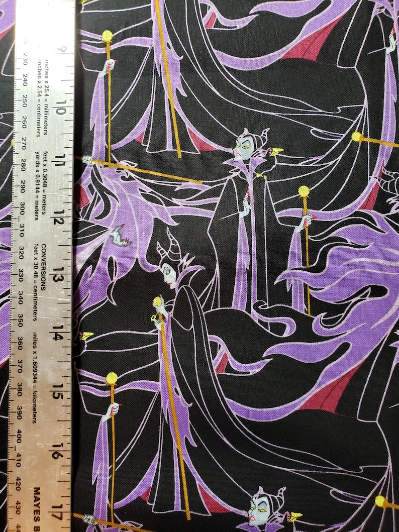 Evil Maleficent Fabric Single Yard 100% Cotton for Clothing | Etsy