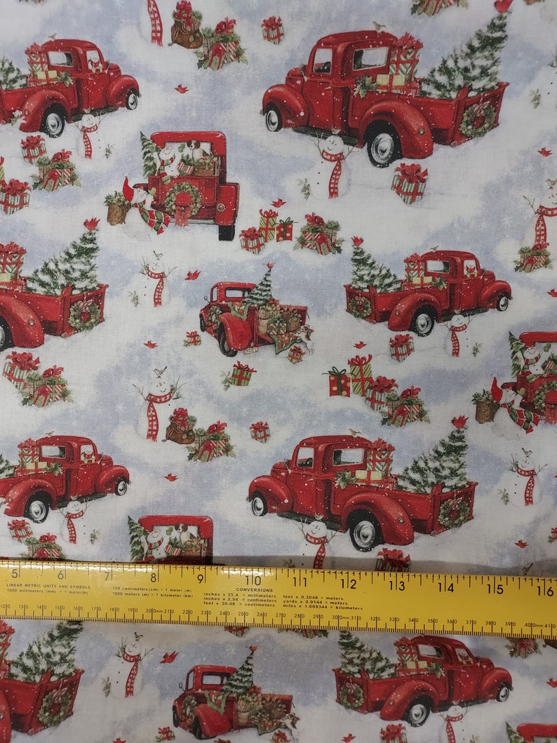 NEW Susan Winget Snowy Truck Day Christmas Fabric by the Yard - Etsy