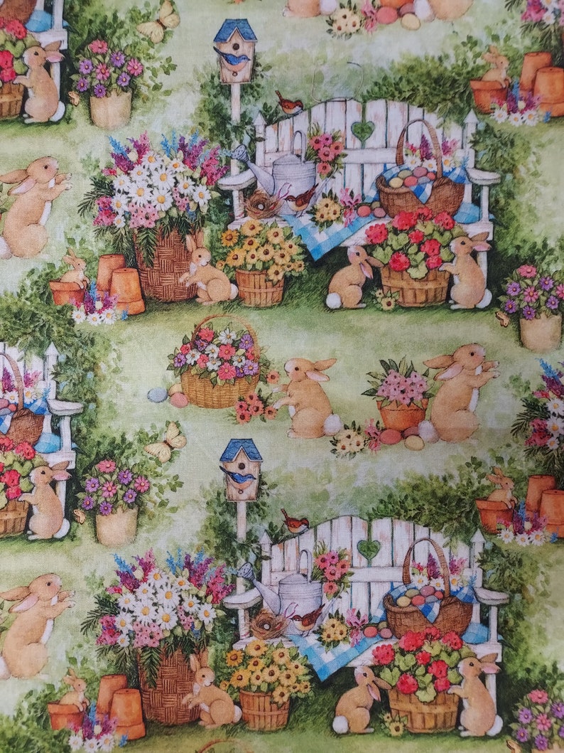 Susan Winget Easter Bunnies Cotton Fabric: Scenic Spring Crafts - Etsy