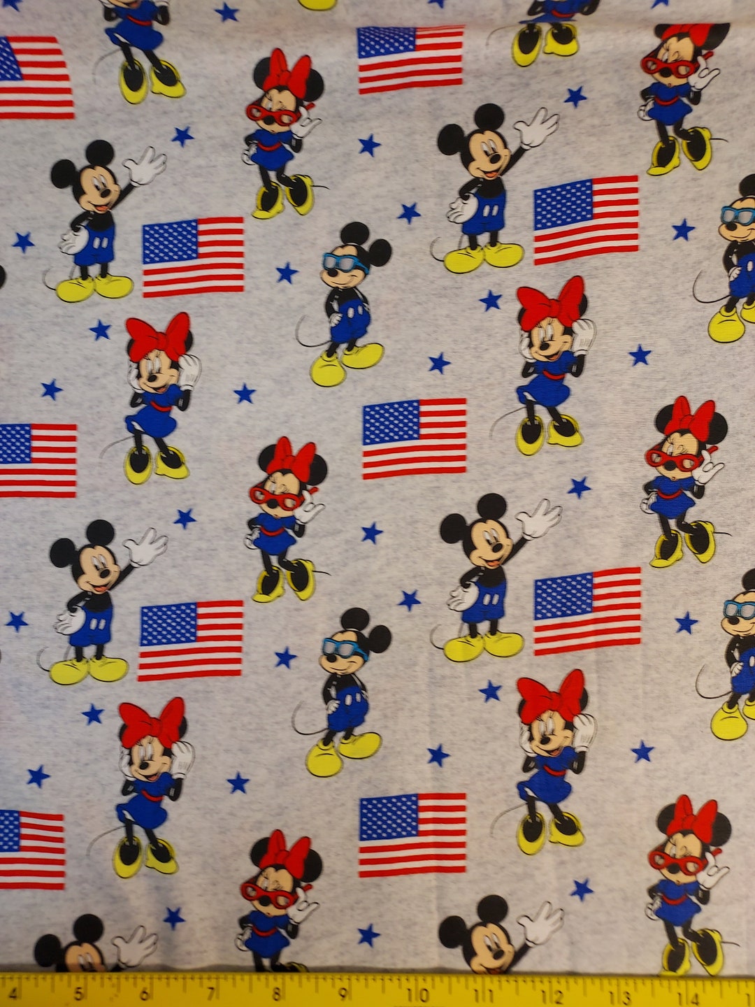 Disney Mickey & Minnie Patriotic American Flag 100% Cotton Fabric From ...