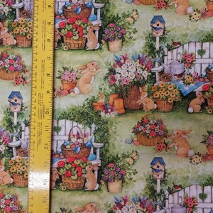 Susan Winget Easter Bunnies Cotton Fabric: Scenic Spring Crafts - Etsy