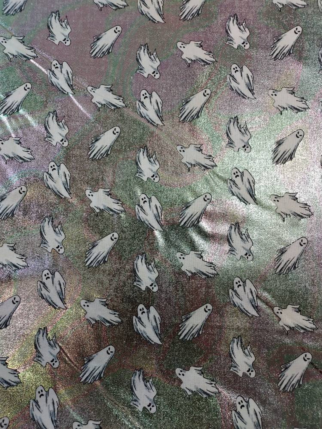 Ghosts Iridescent Halloween Print Fabric 100% Cotton for Clothing ...