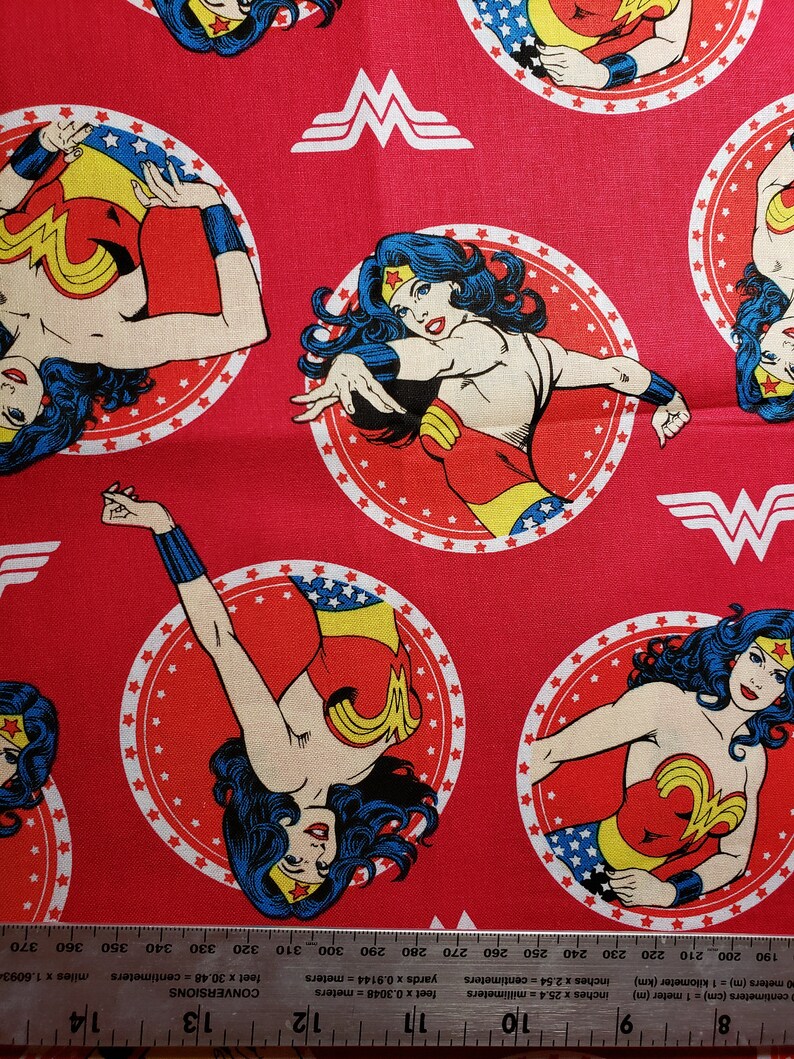 Wonder Woman Fabric: Red Circles, 100% Cotton FQ - Etsy