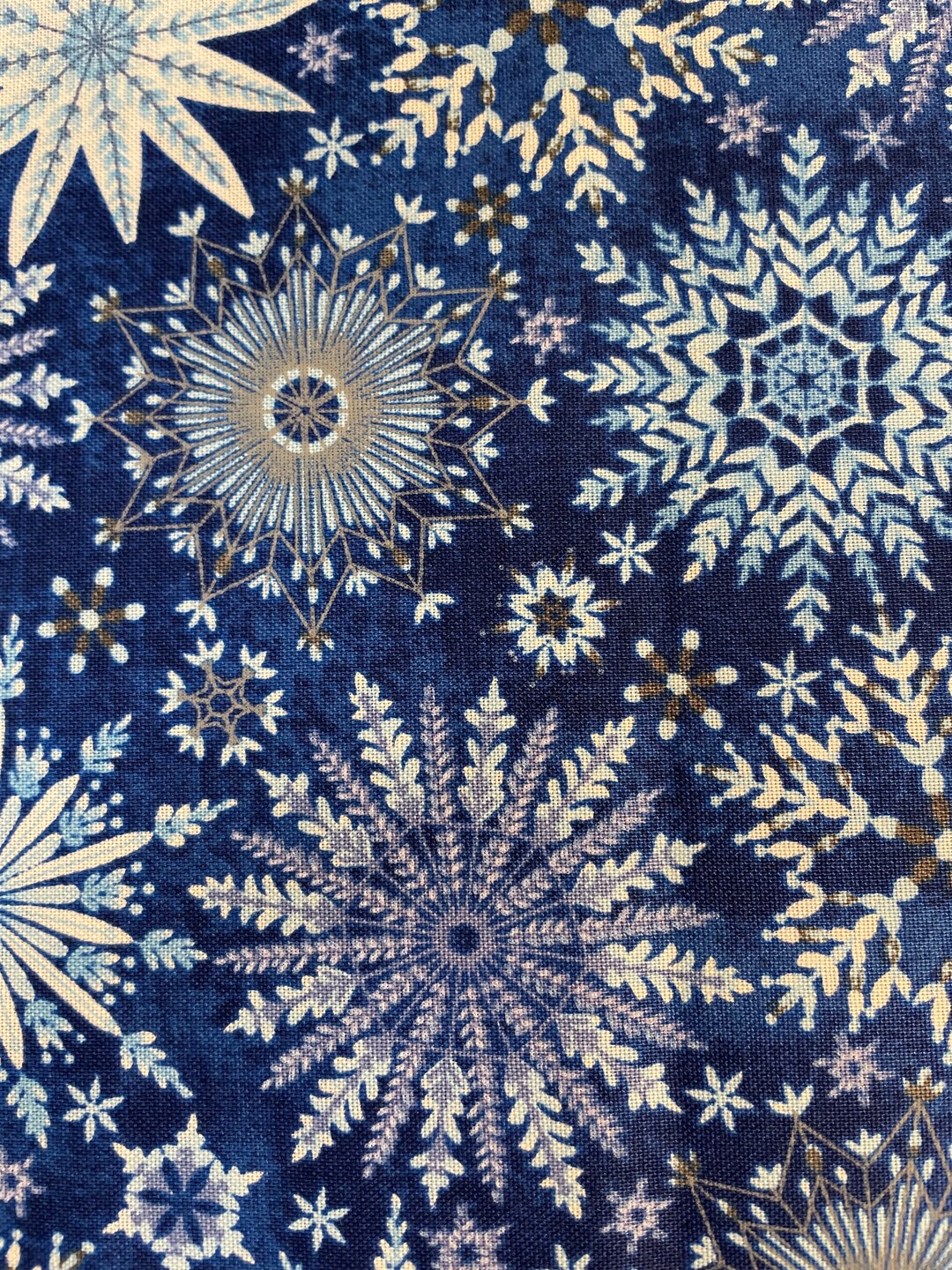 Blue Snowflakes Christmas Fabric 100% Cotton for Clothing ,crafts and ...
