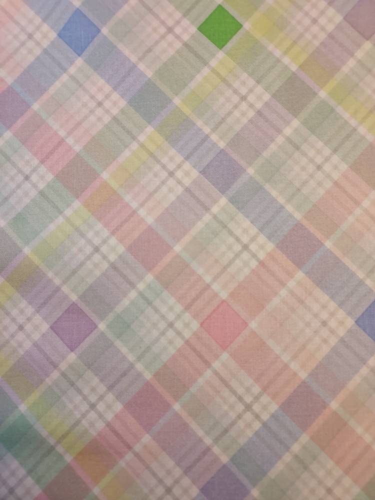 Pastel Spring Plaid Bias Easter Cotton Fabric by the Yard 100% - Etsy