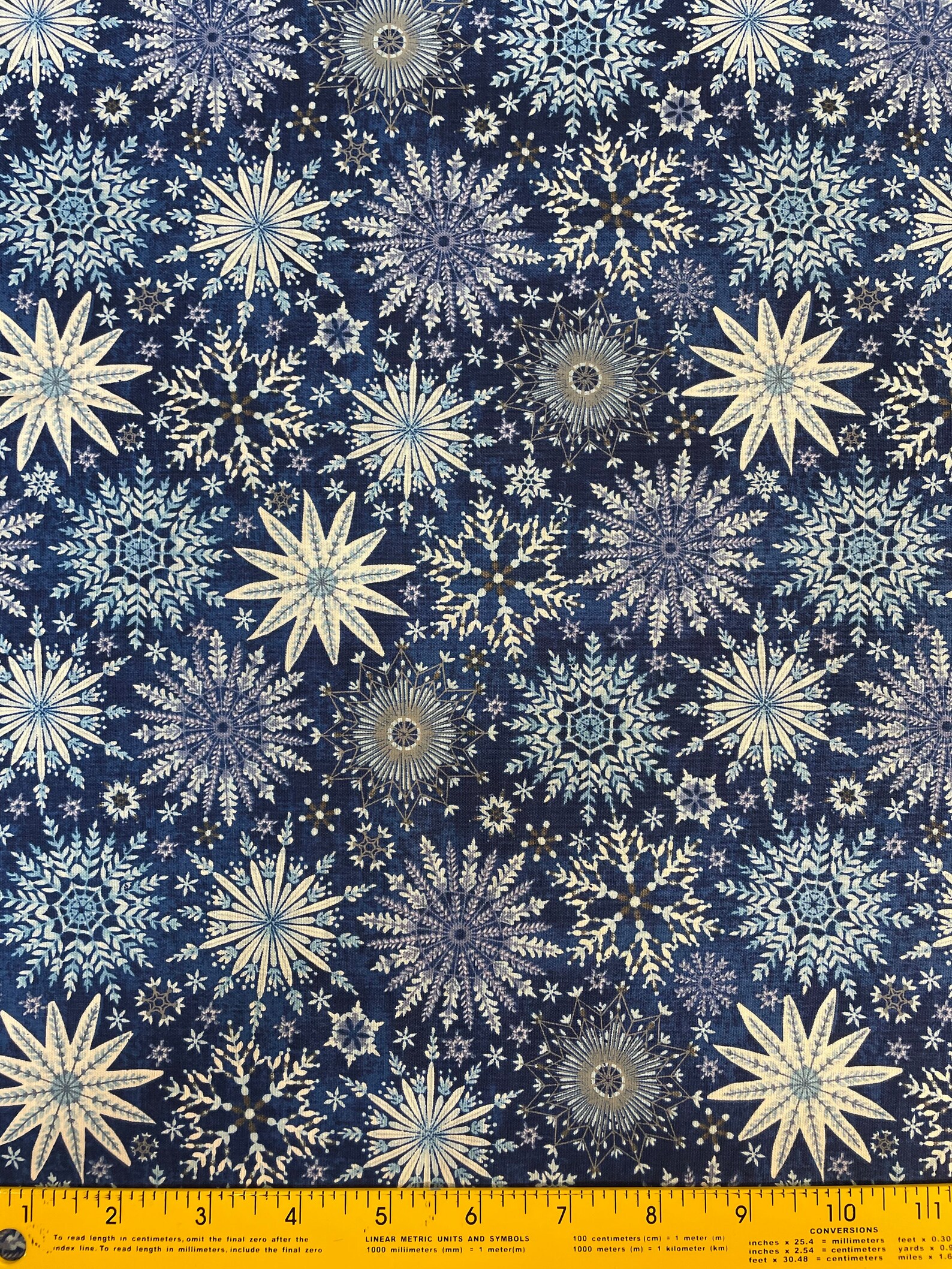 Blue Snowflakes Christmas Fabric 100% Cotton for Clothing ,crafts and ...