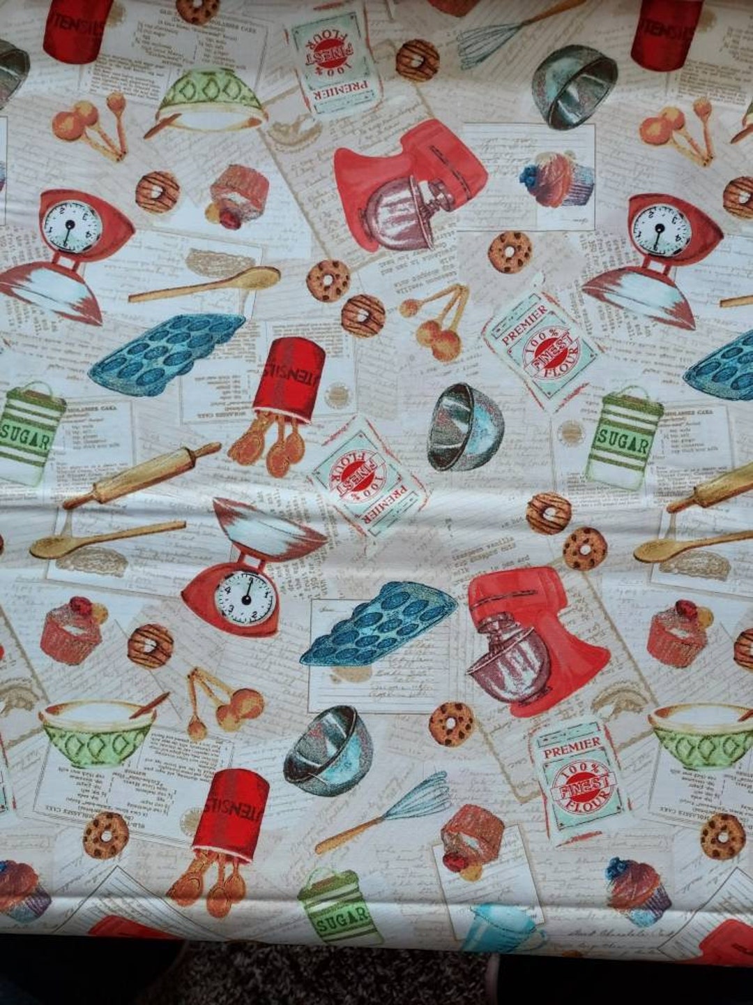 Cooking Print Cotton Fabric: Quilting & Crafts - Etsy