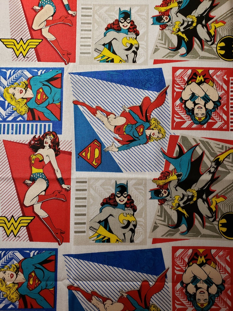 Dc Comics Fabric Fat Quarters 100% Cotton Wonder Woman Batgirl - Etsy
