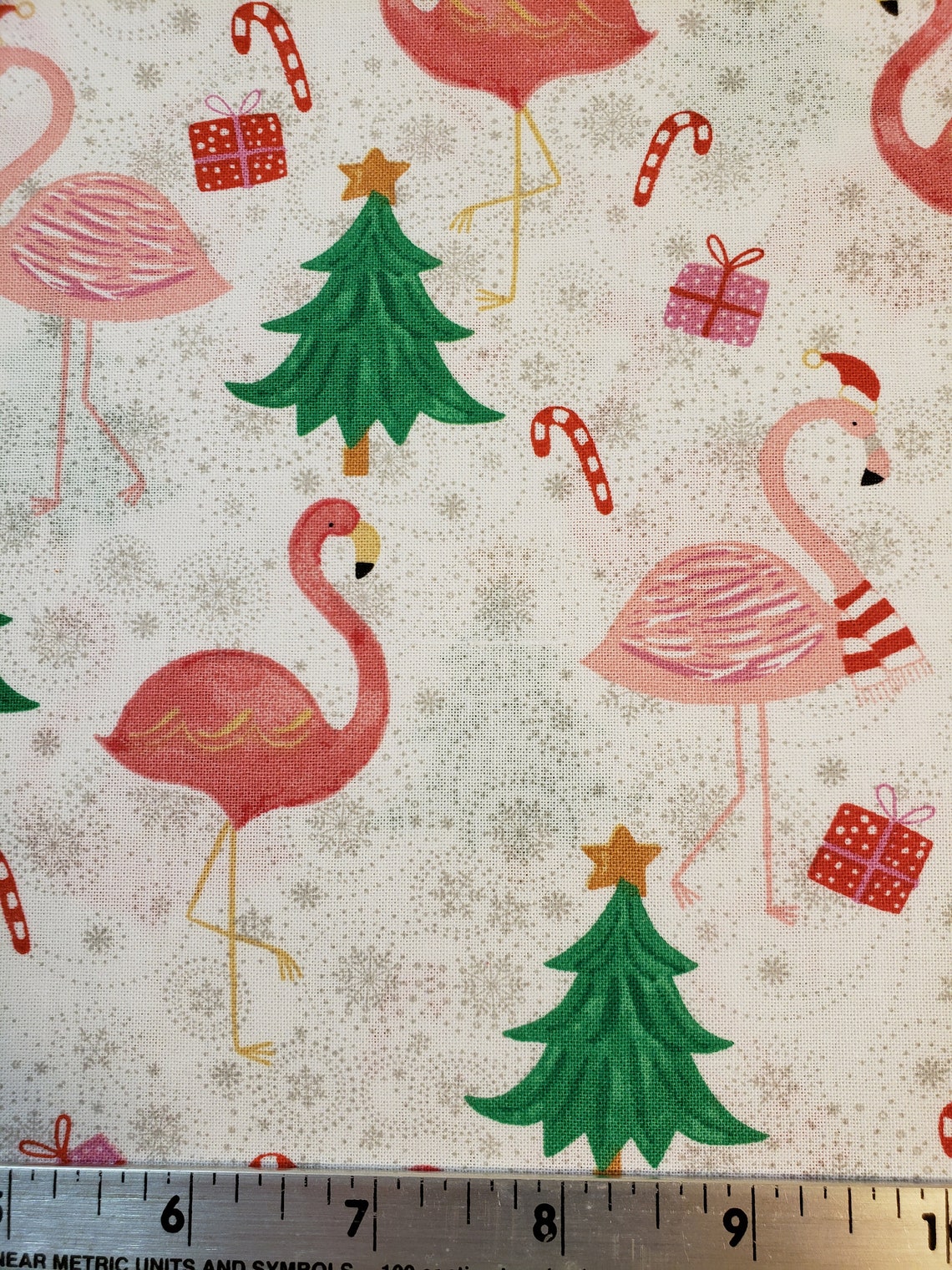 Christmas Flamingo Fabric: Holiday Cotton Quilting Material - Etsy