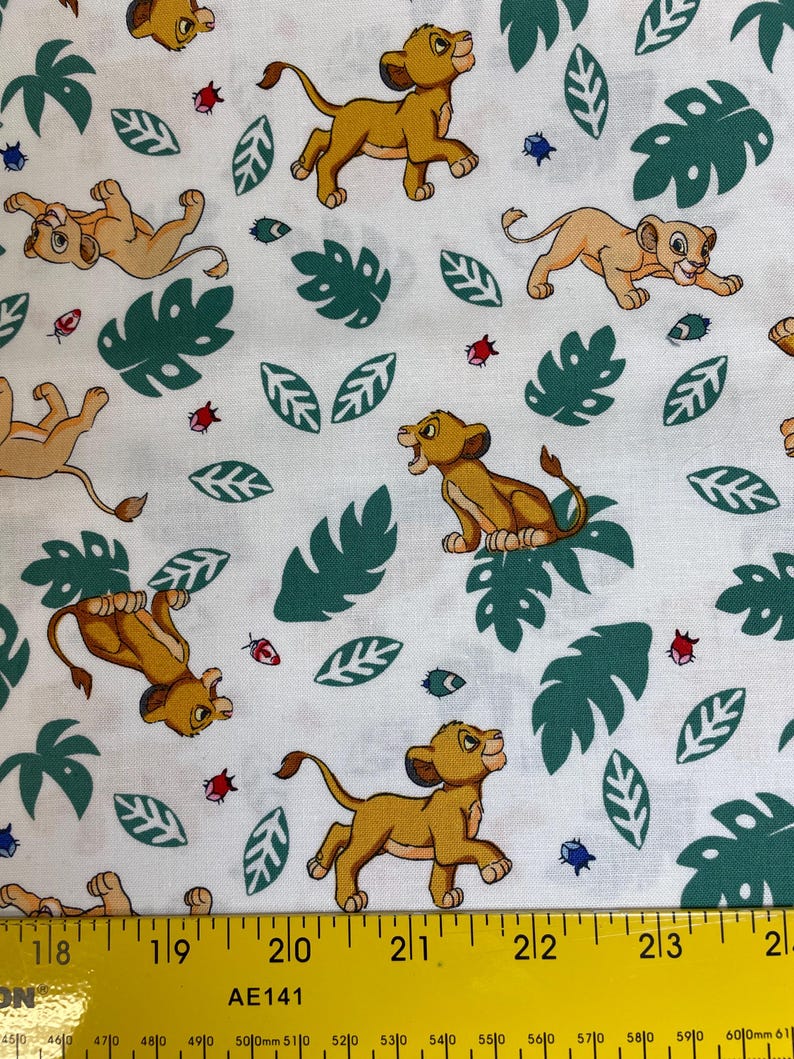Simba and Nala Cotton Fabric: Lion King Print for Crafts & Quilting ...