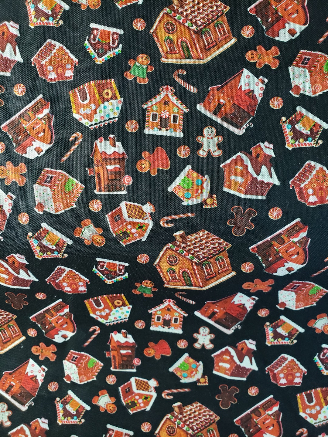Gingerbread House Cookies Fabric 100% Cotton for Clothing ,crafts and ...