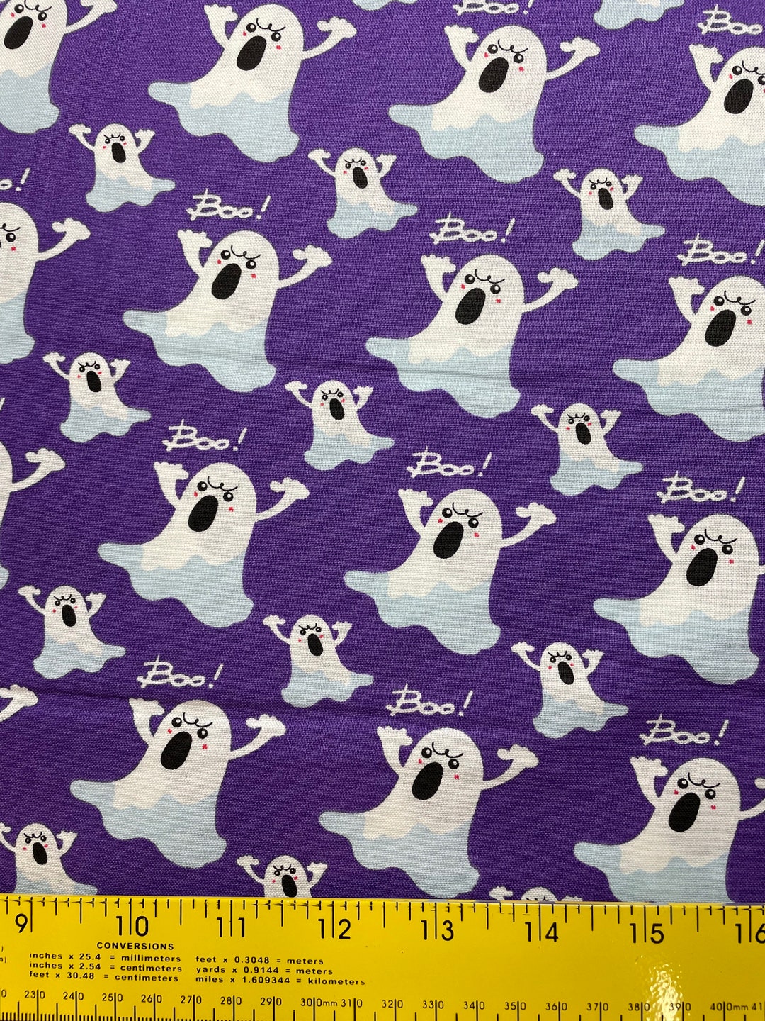 Spook-tacular Allover Ghosts Purple Halloween Fabric 100% Cotton for ...