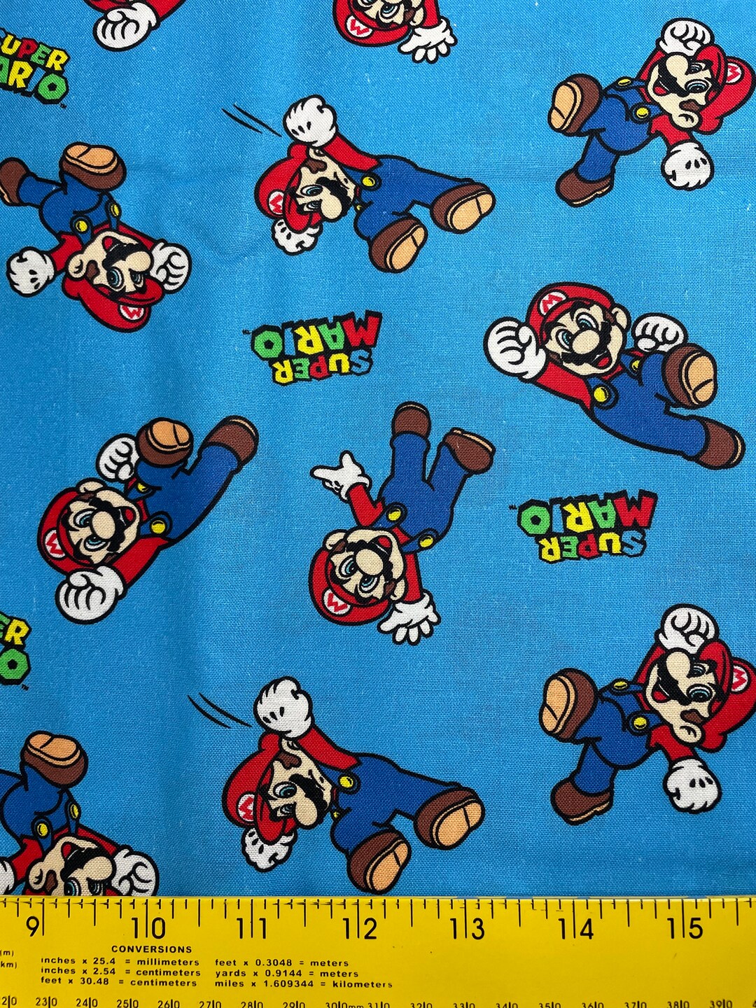 Super Mario Fabric: Blue Toss Print, 100% Cotton - Etsy