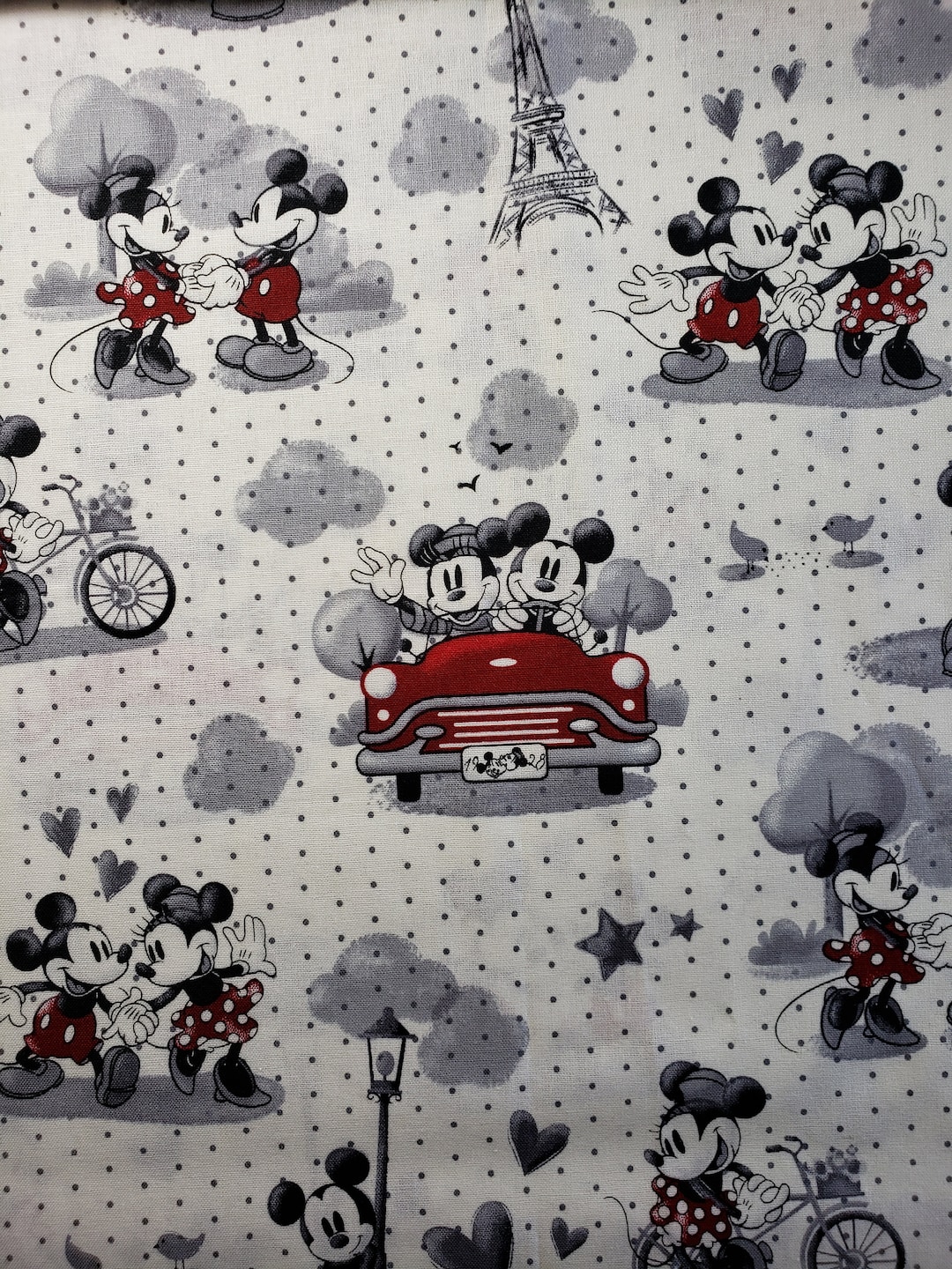 Mickey and Minnie Mouse Fabric: Vintage Cotton for Quilting & Crafts - Etsy