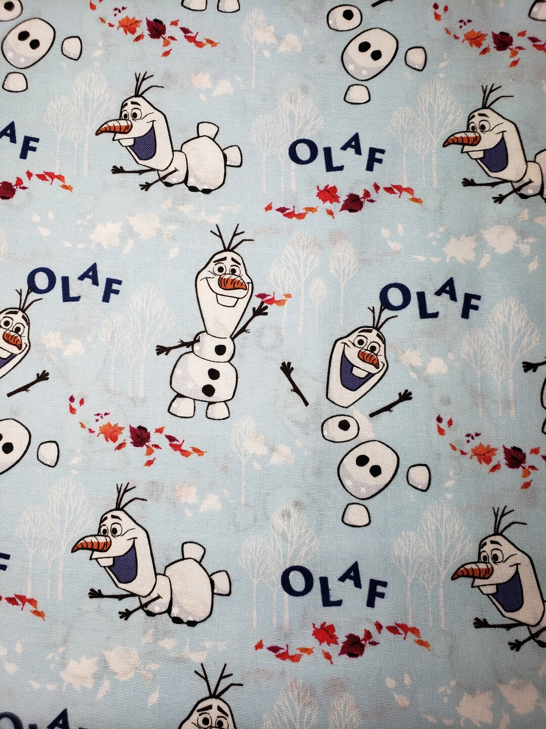 Disney Frozen II Olaf Fabric Single Yard 100% Cotton for - Etsy