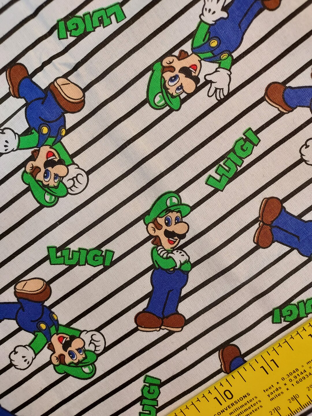 Nintendo Luigi 100% Cotton for Clothing ,crafts and Quilting ,doll ...