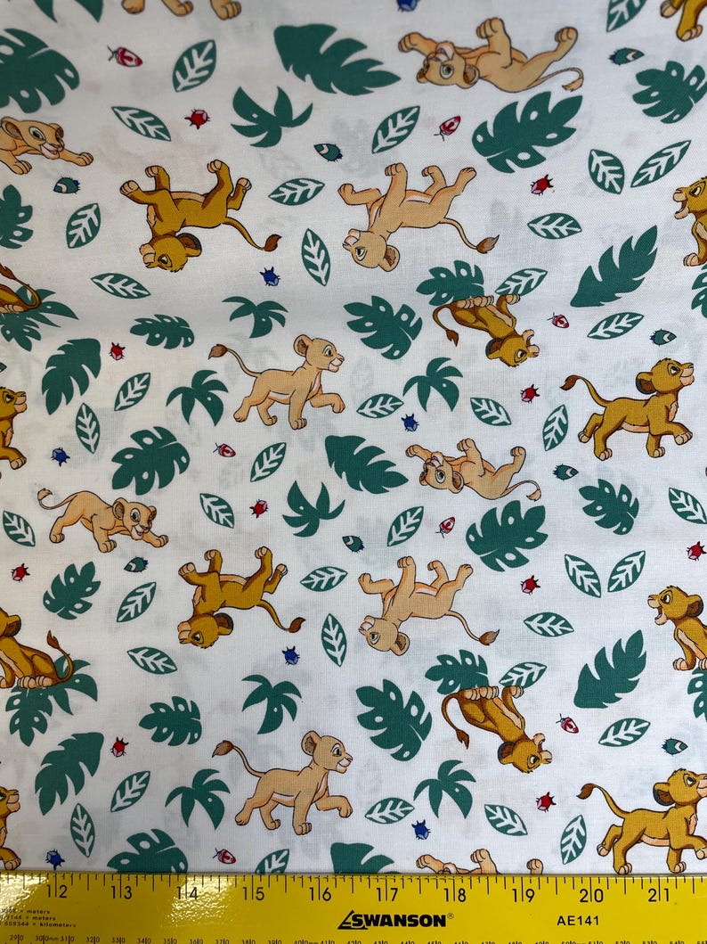 Simba and Nala Cotton Fabric: Lion King Print for Crafts & Quilting - Etsy