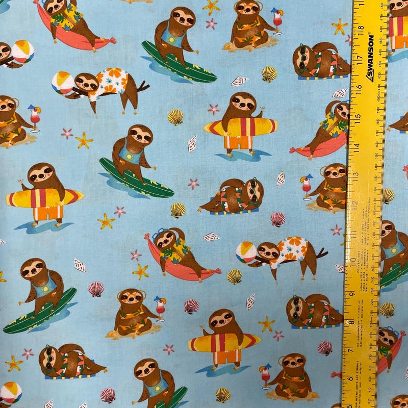 Sloth Fabric - Etsy