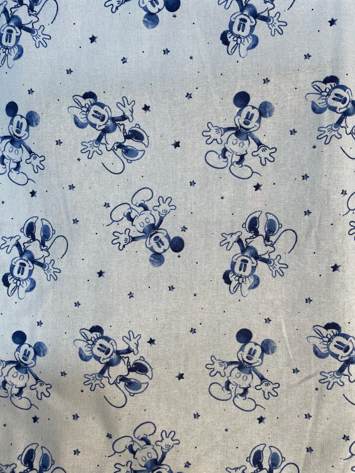 Mickey and Minnie Mouse Starry Night Fabric: 100% Cotton - Etsy