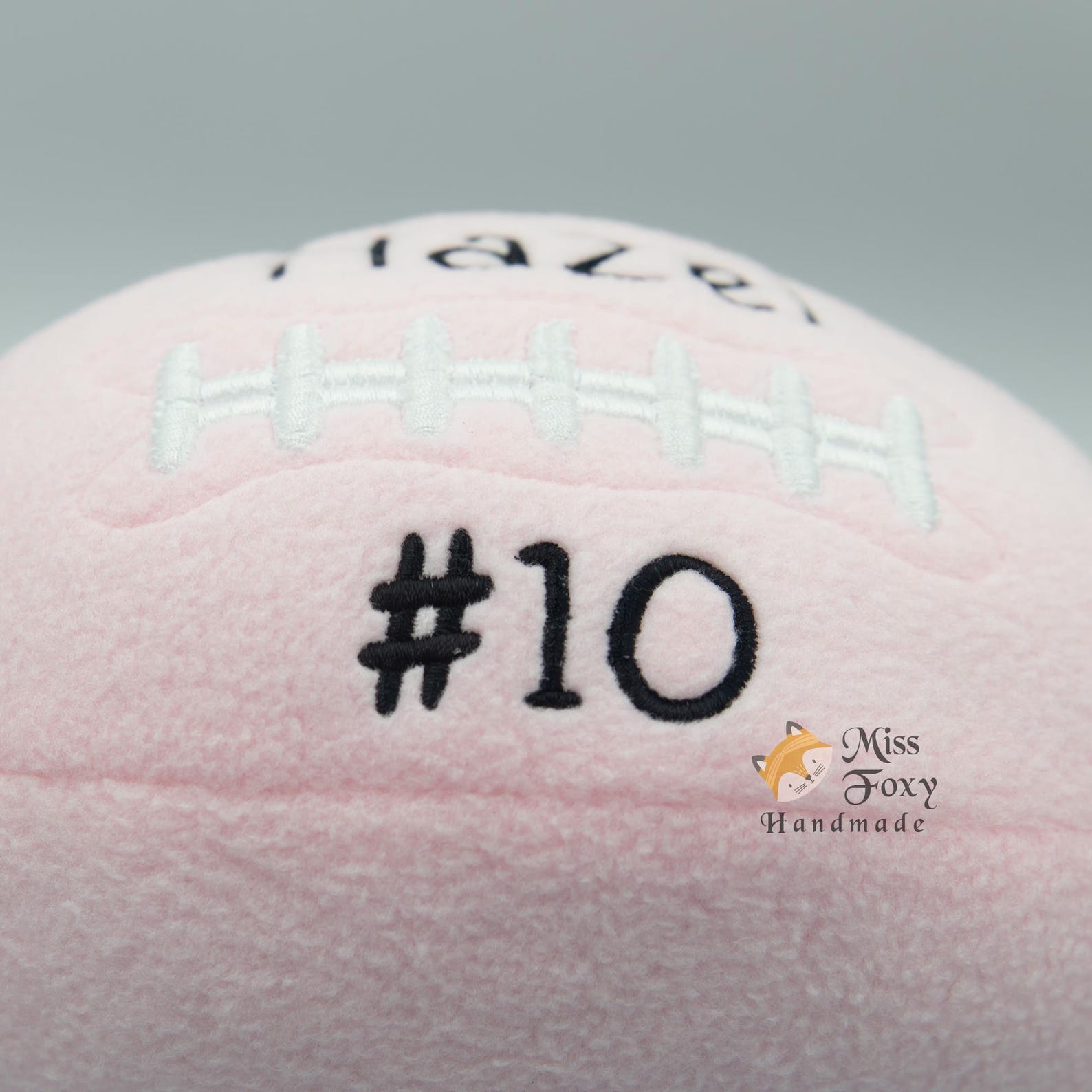 Personalized Football Plush Stuffie - Handmade Fleece Embroidered ...