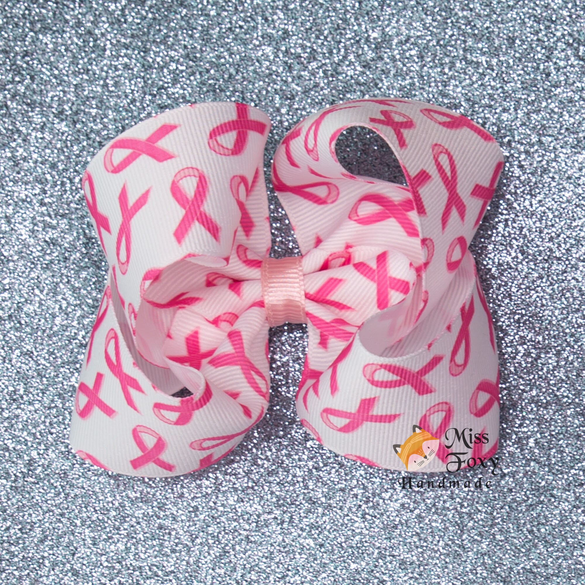Breast Cancer Awareness Pink Ribbon Hair Bow Baby Hair Bows | Etsy