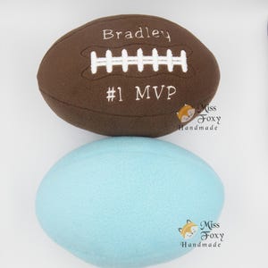 Personalized Football Plush Stuffie - Handmade Fleece Embroidered ...