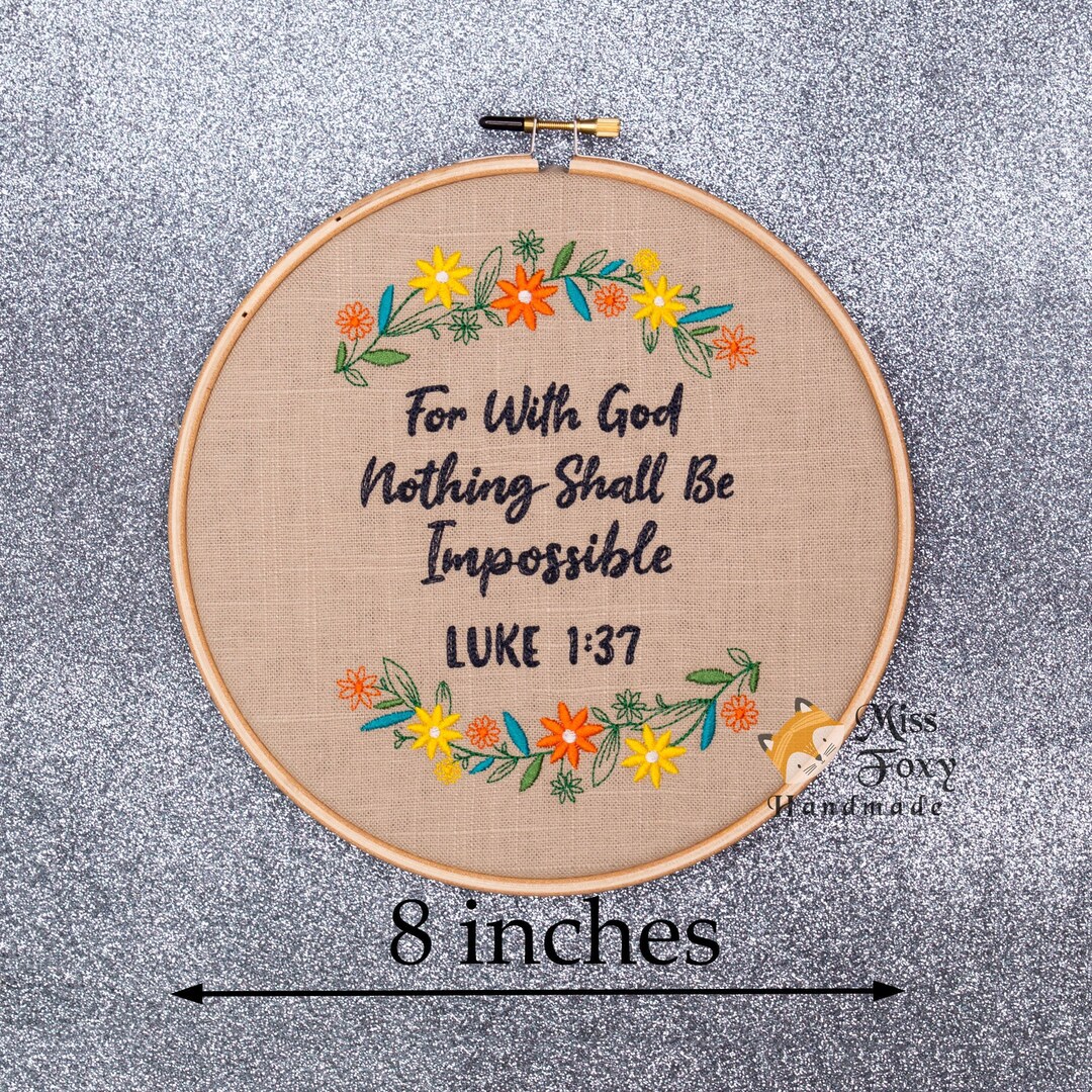 For With God Nothing Shall Be Impossible Luke 1:37 Motivational 8 Inch ...